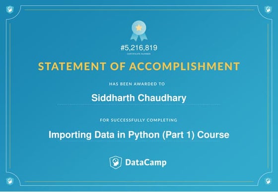 Certificate Cleaning Data In Python Ppt