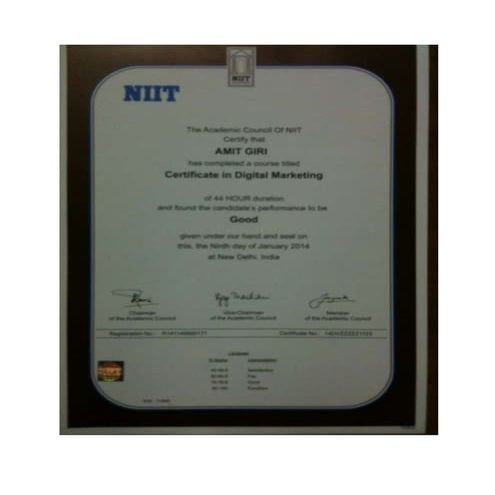 Certificate in Digital Marketing from NIIT | DOCX