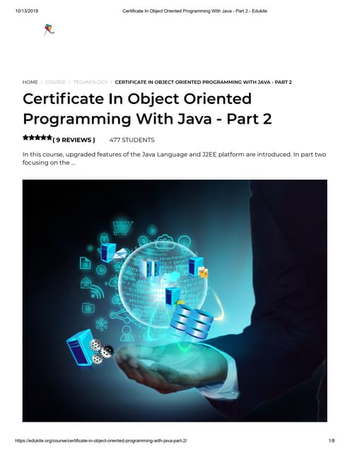 Certificate In Object Oriented Programming With Java Part 2 Edukite