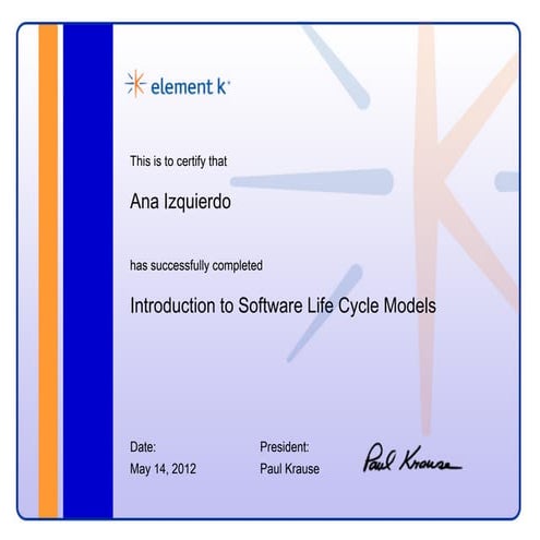 Certificate Introduction To Software Life Cycle Models | PDF | Computer ...