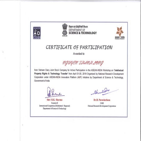 Certificate of IPRs Workshop | PDF | Science