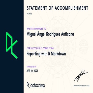 Reporting with R Markdown | PPT