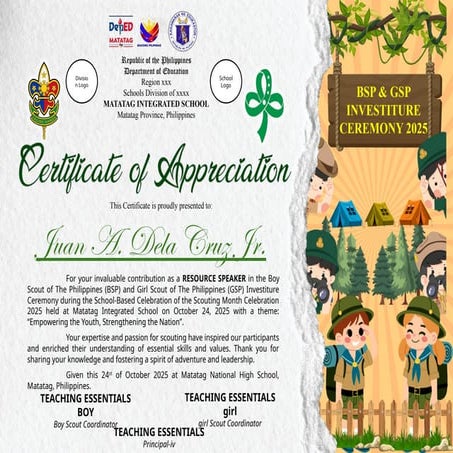 CERTIFICATE OF APPRECIATION INVESTITURE CEREMONY.pptx