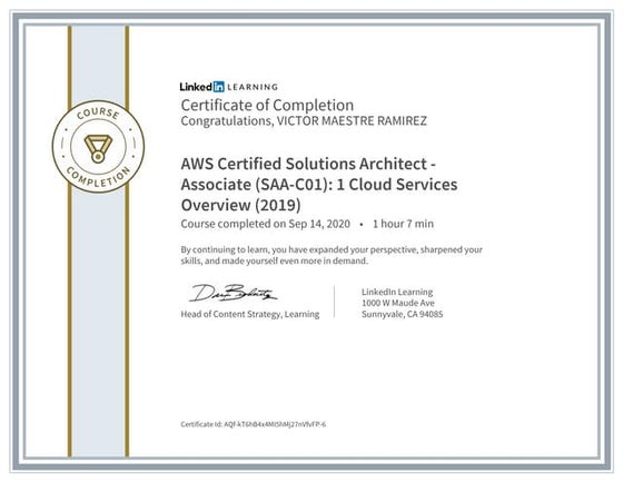 Certificate of completion aws certified solutions architect - associate ...