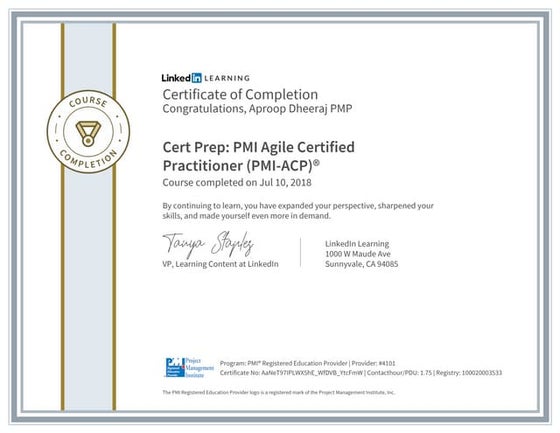 Certificate ofcompletion cert prep project management professional pmp ...