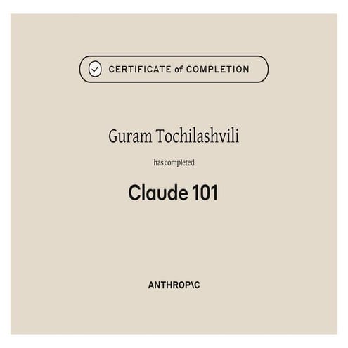 Certificate Of Completion, Anthropic Introduction to Model Context ...