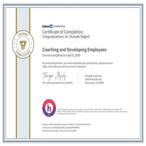 Dr. Mustafa Degerli - 2020 - Coaching And Developing Employees | PDF