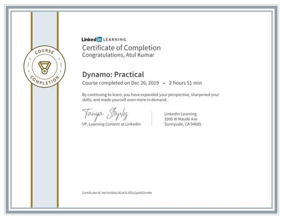 Dynamo essentials - Certificate of Completion | PPT