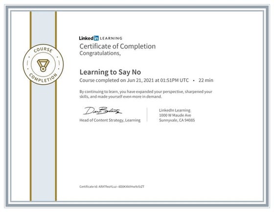 Certificate of Completion Emotional Intelligence for Project Managers LinkedIn Learning | PPT