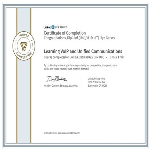 Iliya Gatsev - Learning VoIP and Unified Communications ( Year 2018 ) | PDF