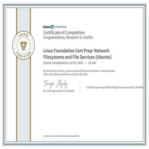 Linux Foundation: Network Filesystems and File Services (Ubuntu) Cert | PPT