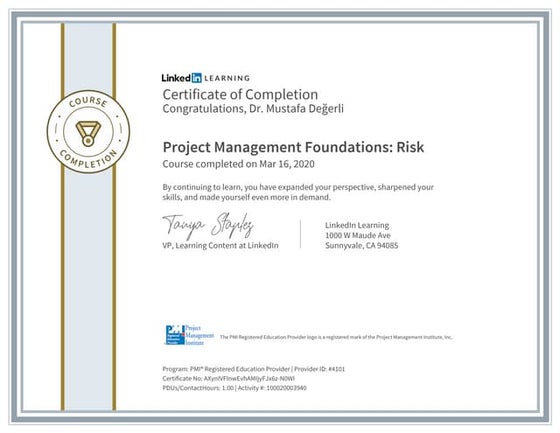 Dr. Mustafa Degerli - 2020 - Construction Management: Managing Risk | PPT