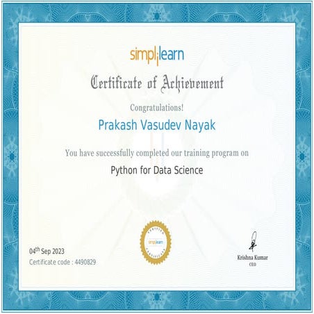 Certificate Of Completion – PG DS - Python for Data Science ...
