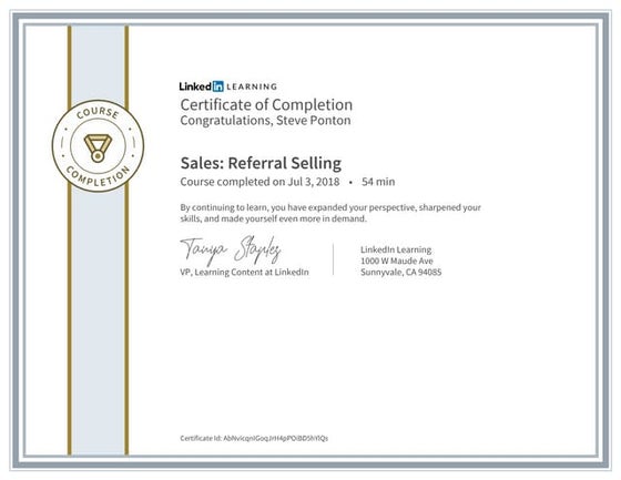 Certificate of Completion B2B Marketing on Linkedin | PPT