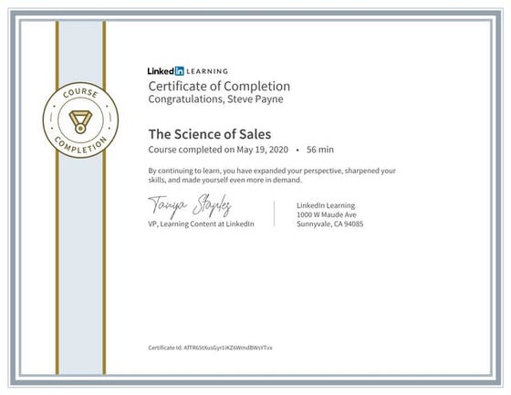 Certificate of Completion - Sales Referral Selling | PPT