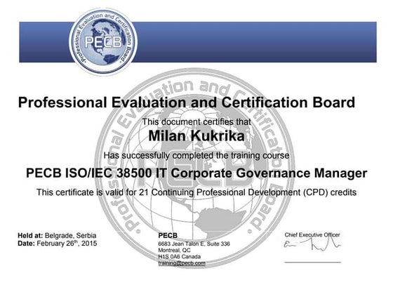 Certificate of course completion iso50001 la_milan kukrika | PPT