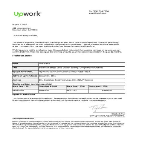 Upwork Certificate