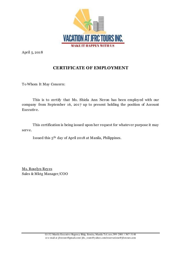 Certificate Of Employment certificate-of-employment