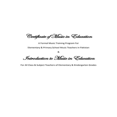 Certificate of music in education | PDF
