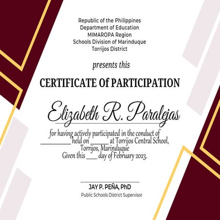 Certificate of Participation - District Sports Clinic.pptx