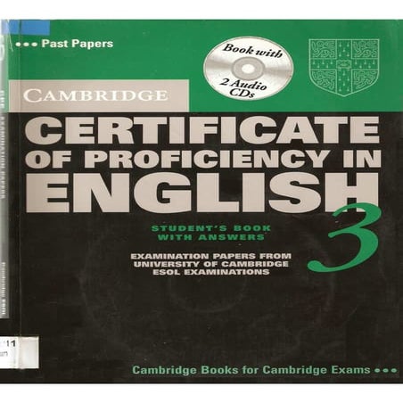 Certificate of Proficiency in English 3 with answers.(2005) | PDF