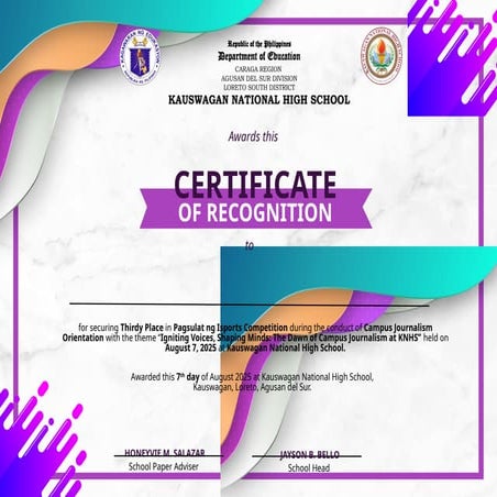 Certificate of Recognition on Journalism Events.pptx
