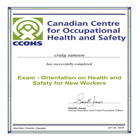 Certificate oh & s | PDF