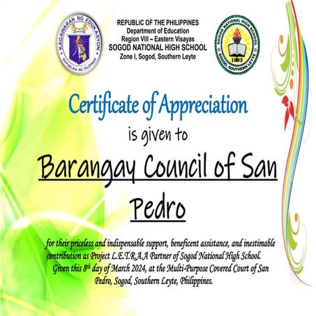 CERTIFICATE TEMPLATE FOR CERTIFICATE OF APPRECIATION | DOCX