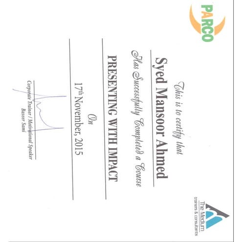 Certificate presenting with impact | PDF