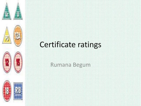 Age certificate rating | PDF