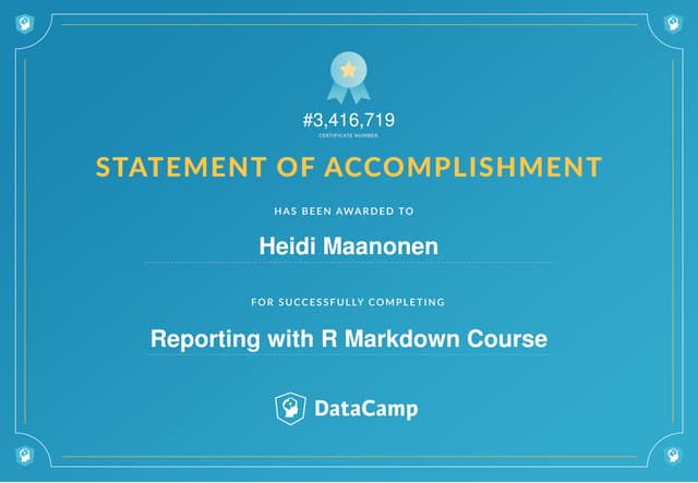 Certificate, Reporting with R Markdown course | PPT Certificate, Reporting with R Markdown course | PPT