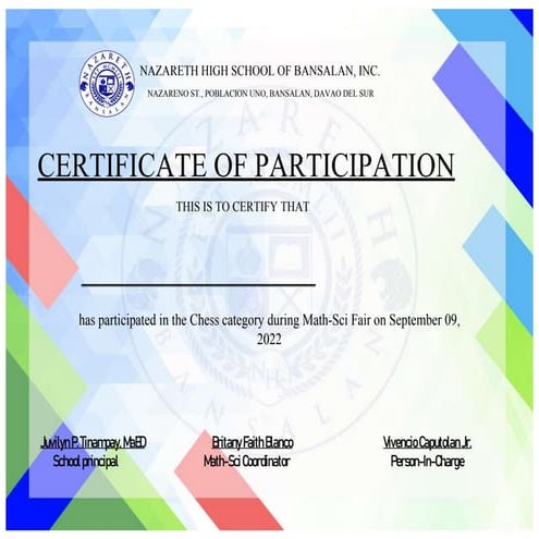 Certificate of PARTICIPATION (DISTRICT MATH FAIR).pptx