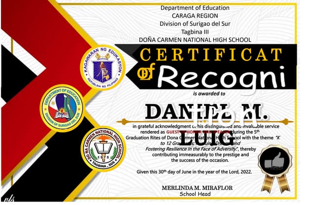 Sample editable certificate WITH HONORS 2023 - 2024.docx | Professional ...