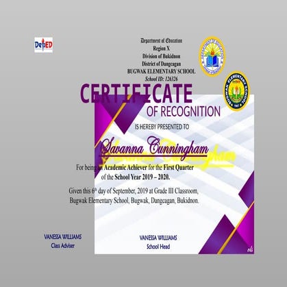 CERTIFICATES by Savanna Cunningham at ramon torres | PPTX