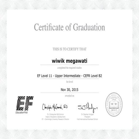 Certificates EF First level 11 | PDF