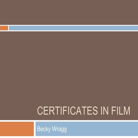 Certificates in film | PPTX