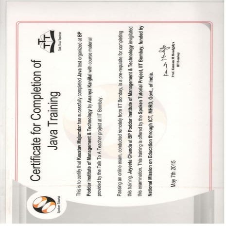Certificate_Spoken Tutorial_Talk To A Teacher_Java.pdf