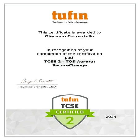 Tufin TCSE 2 - TOS Aurora: SecureChange | PDF
