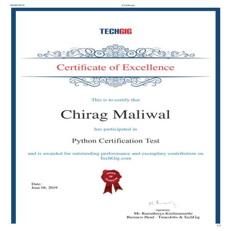 testing certificate | PDF