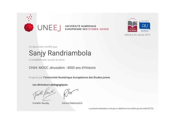 MOOC Certificate "Biblical Archaeology: The archaeology of ancient ...