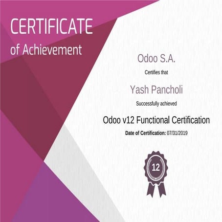 Odoo v12 Certification #odoo | PPT
