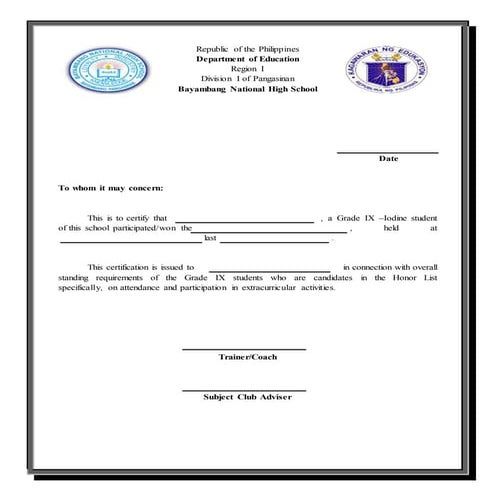 Certification template | DOCX