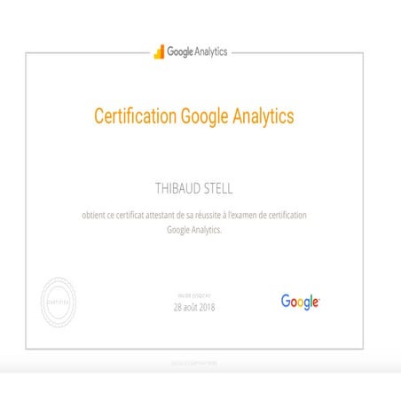 Analytics Certification by Google 2017-18 | PPT