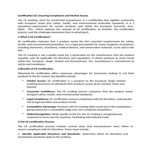 ce mark certification-ce mark certification | PDF