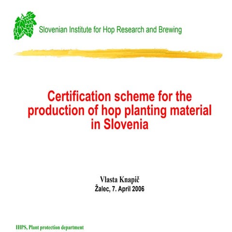 Certification hop plants 2006 | PPT