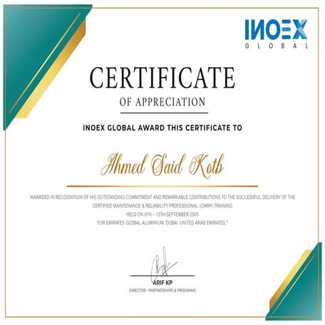 Certificate of Appreciation for conducting the "Computerized ...