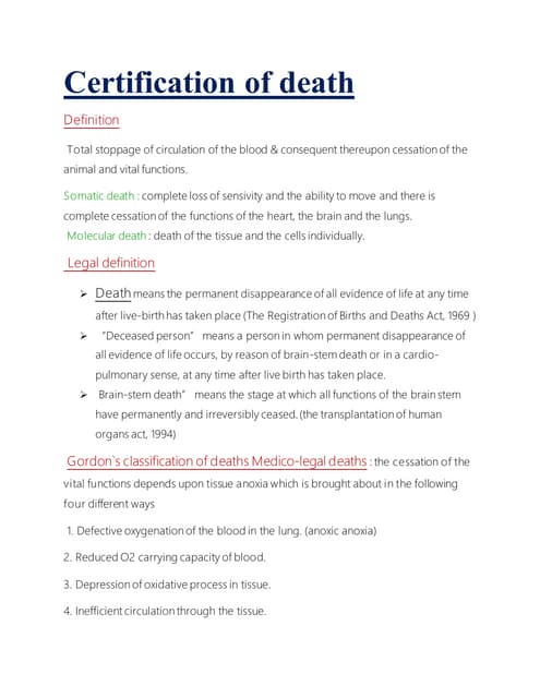 Death & its causes | PPT