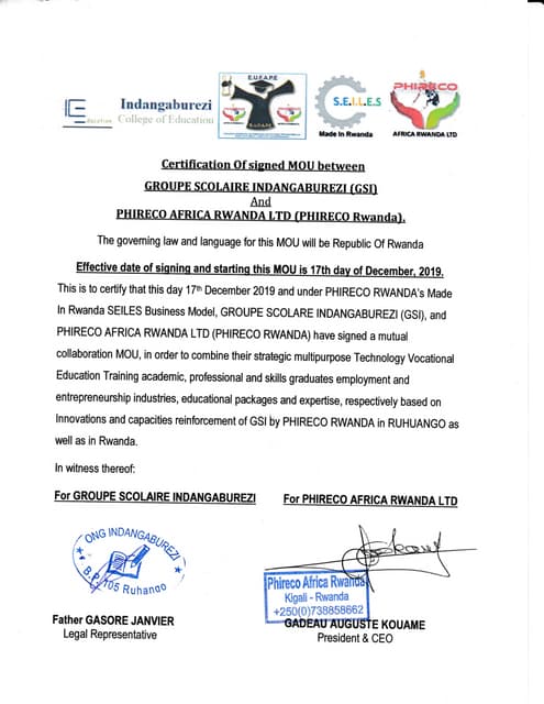 Cdf acceptance phireco africa investment program | PDF