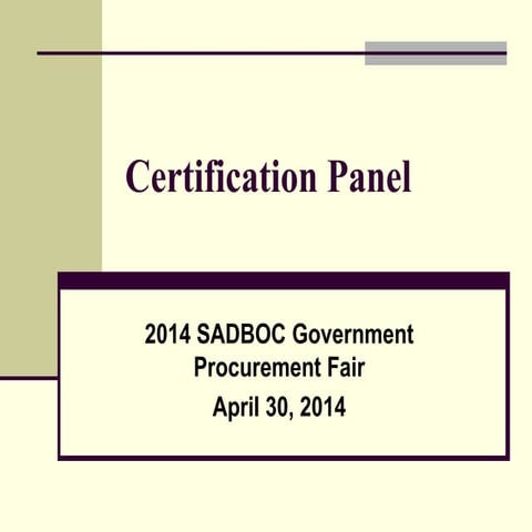 Certification Panel SADBOC 2014 | PDF | Small and Medium-sized Business ...