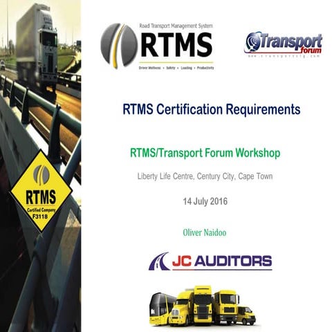 Transport: RTMS Certification Requirements | PDF | Commercial Trucks ...